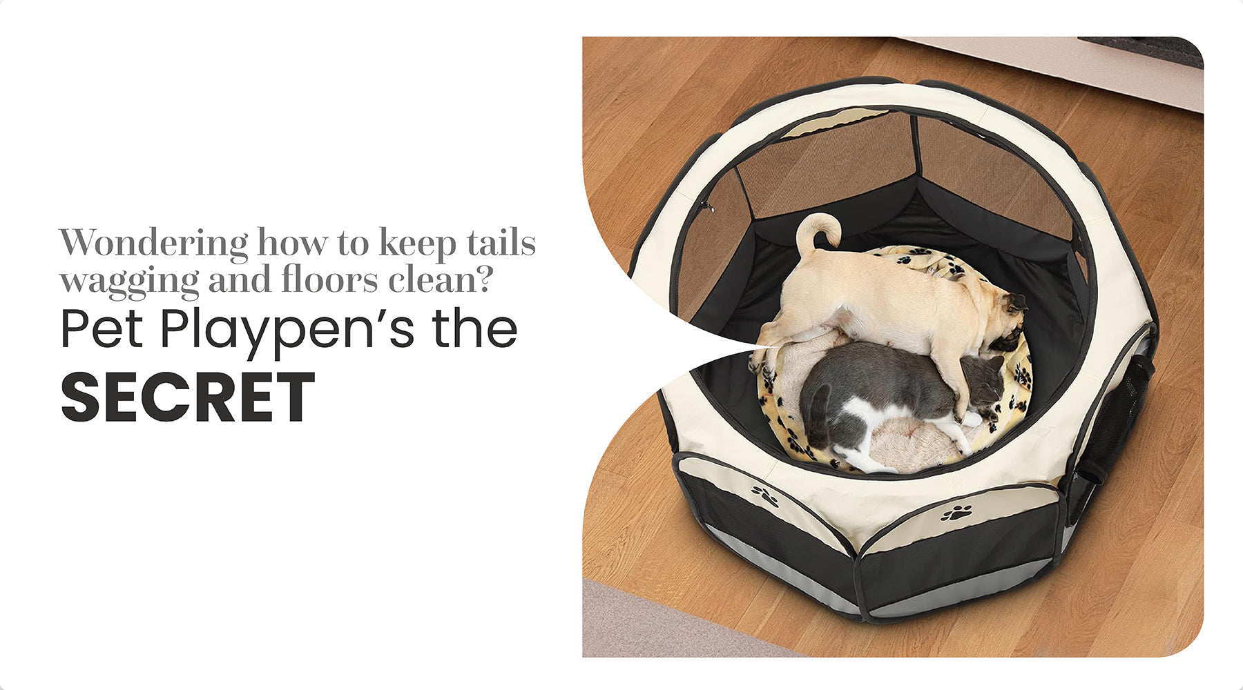 Curious How to Keep Tails Wagging and Floors Clean? Pet Playpens the S– Qpets