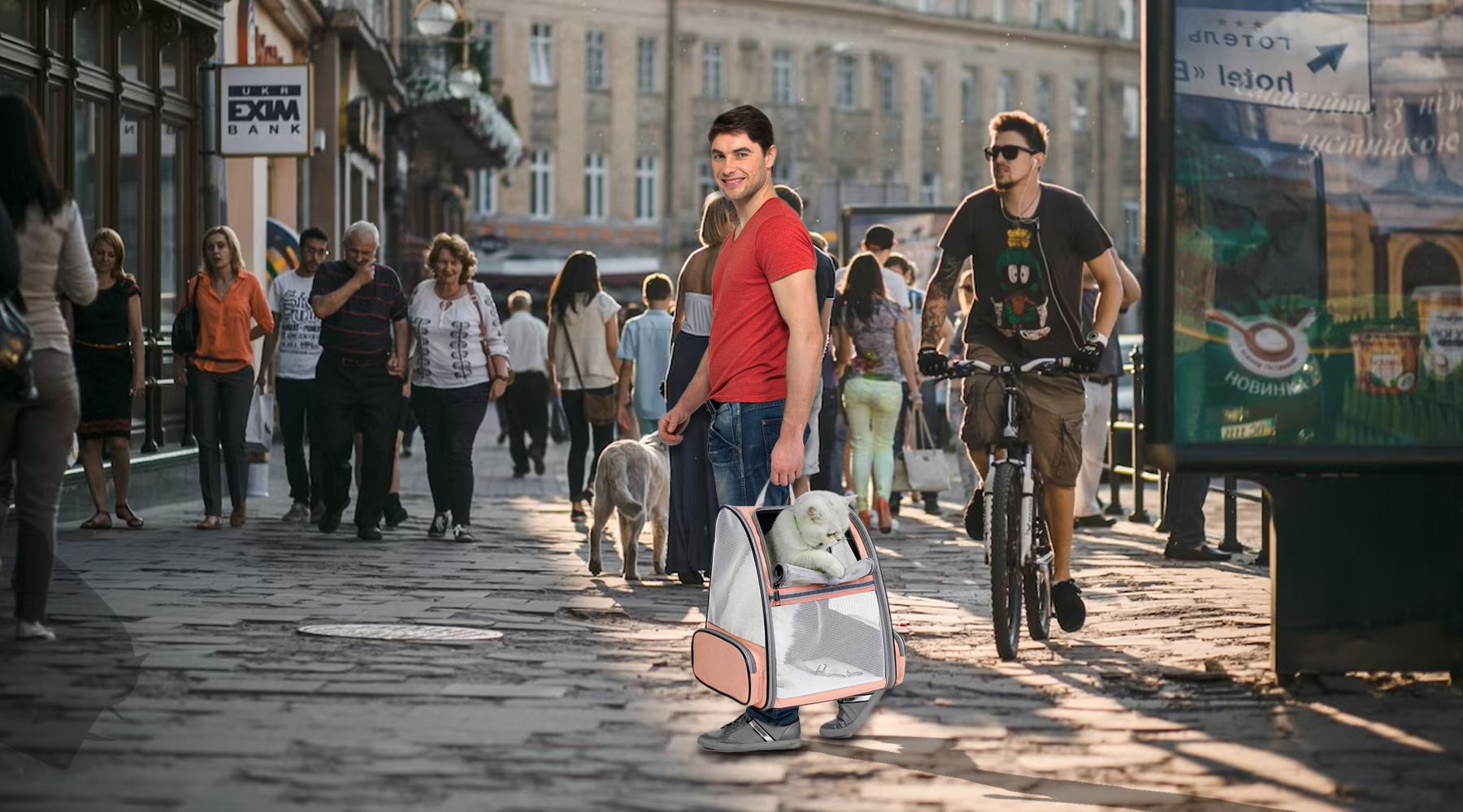 Qpets® Breathable Design Cat Bag Carrier Backpack