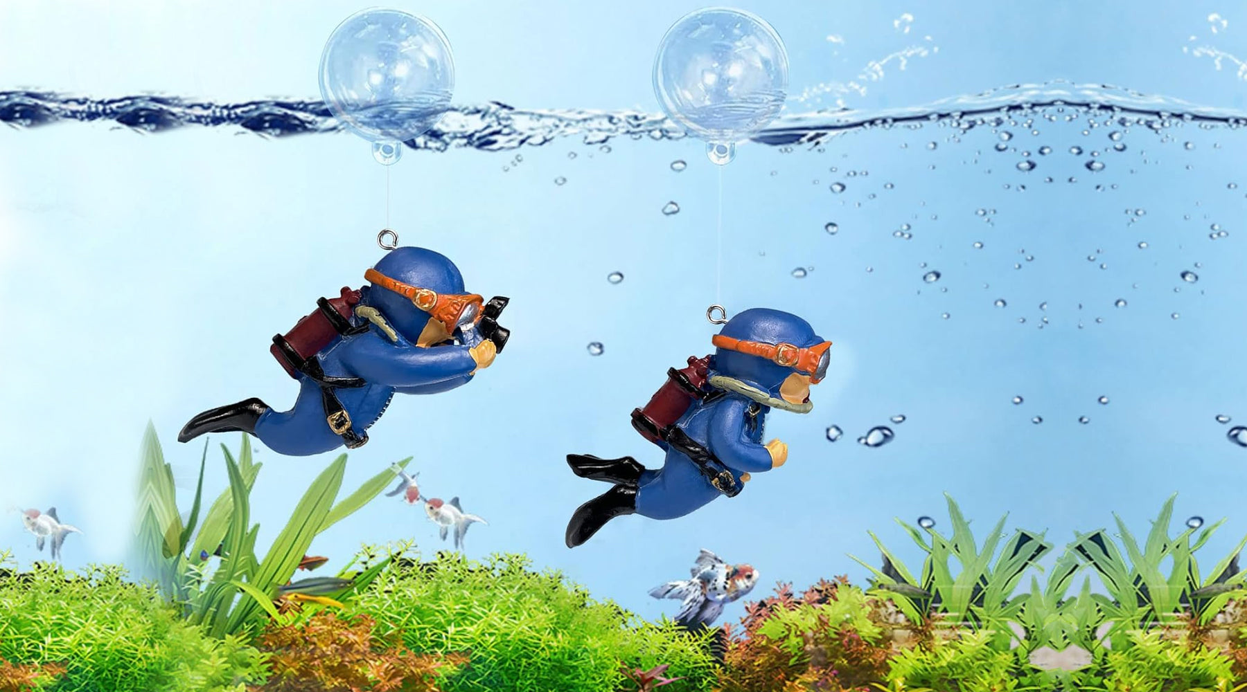 Dive into Delight With 2 Piece Floating Cartoon Divers– Qpets
